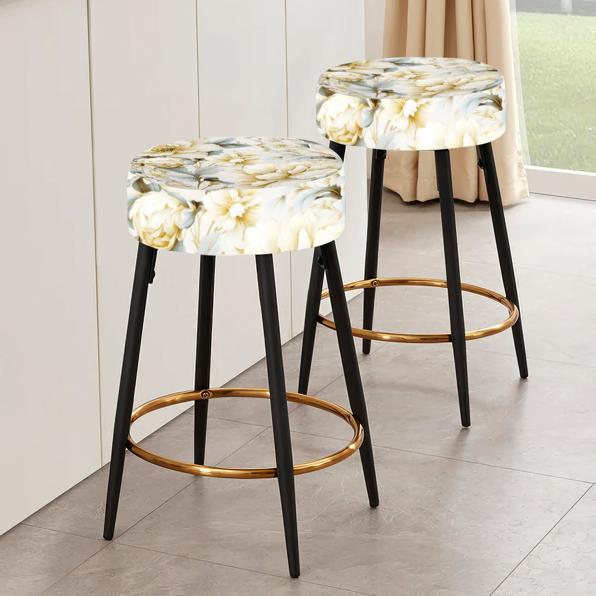 Design Art Neo Victorian Fusion Victorian Pattern IV Floral Bar Stools Set Of 2 Wayfair